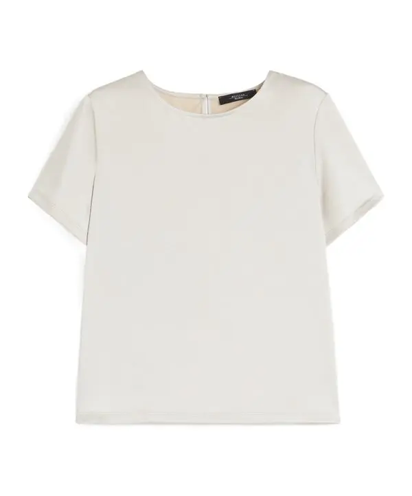 Max Mara Gilbert Satin Crewneck T-shirt - Ivory