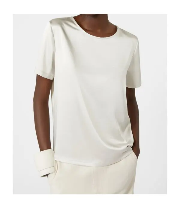 Max Mara Gilbert Satin Crewneck T-shirt - Ivory