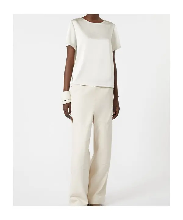 Max Mara Gilbert Satin Crewneck T-shirt - Ivory