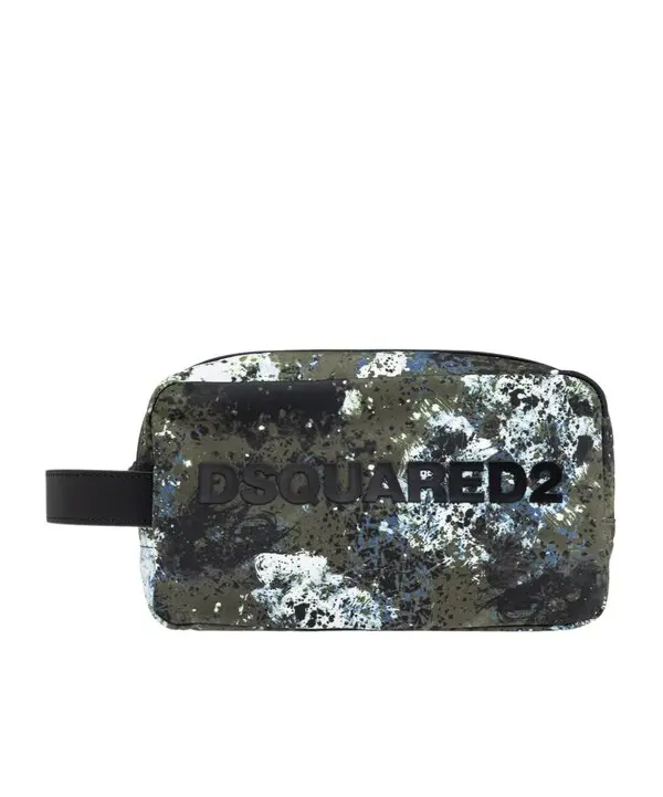 Dsquared2 Splatter-print Zipped Wash Bag