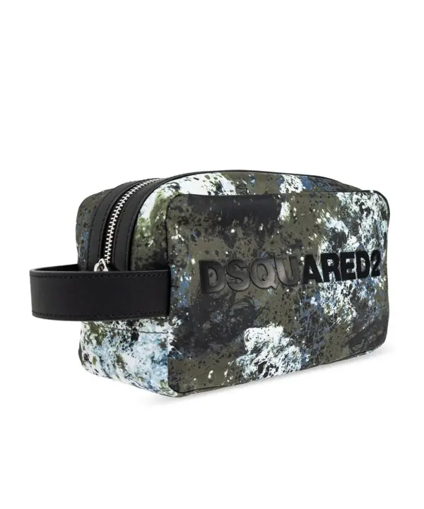 Dsquared2 Splatter-print Zipped Wash Bag