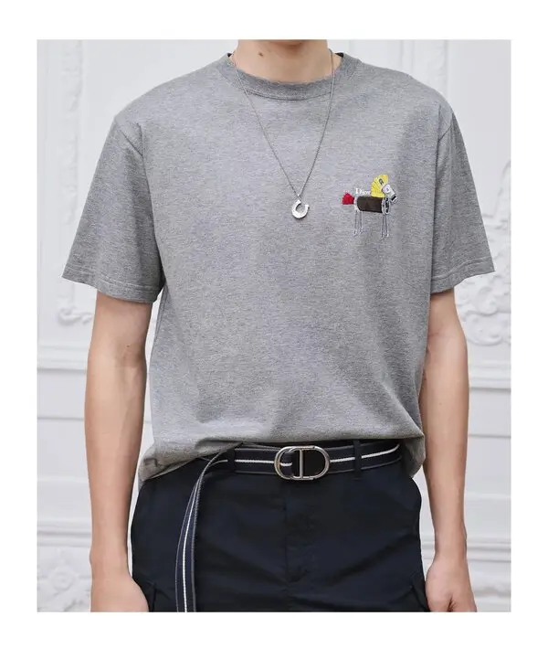 Dior T-shirt With Horse Embroidery, Relaxed Fit