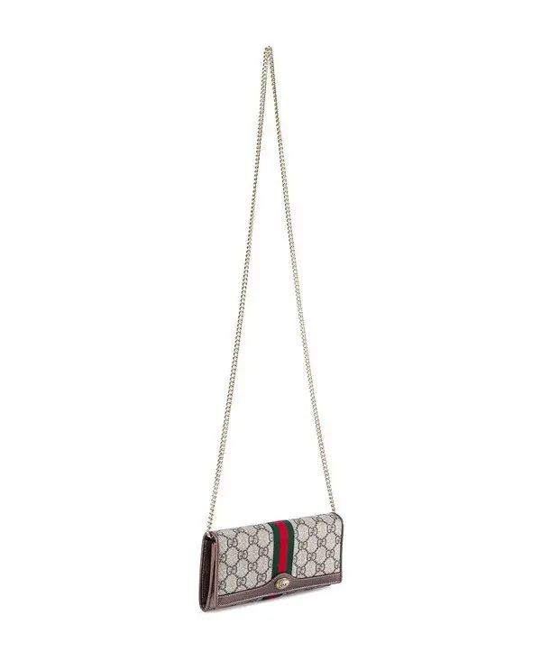 Gucci Ophidia Gg Chain Wallet - Beige/ebony
