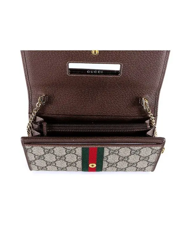 Gucci Ophidia Gg Chain Wallet - Beige/ebony