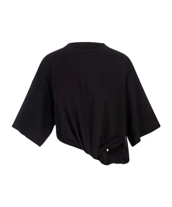 Sportmax Afgano Ruched Crewneck Top - Black