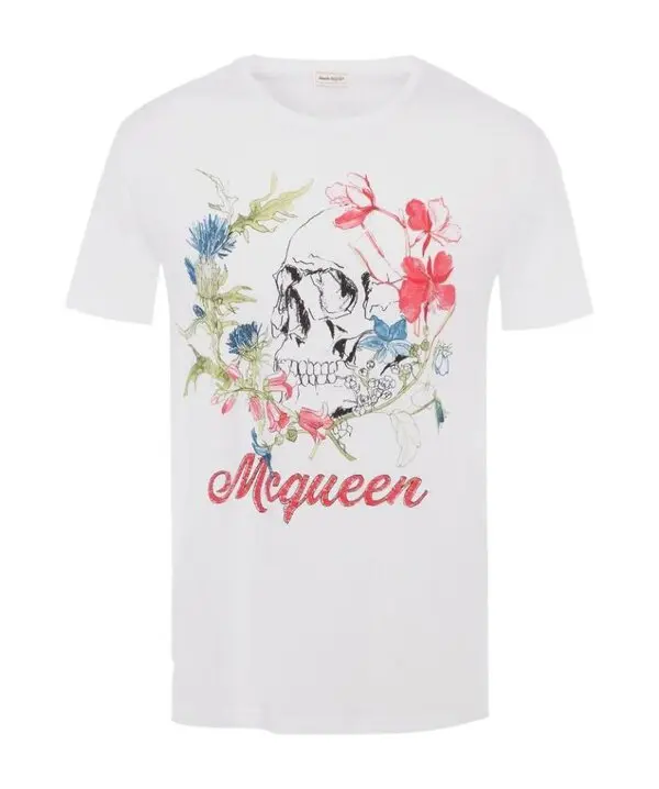 Alexander McQueen Deconstructed Floral Skull T-shirt