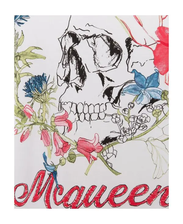 Alexander McQueen Deconstructed Floral Skull T-shirt
