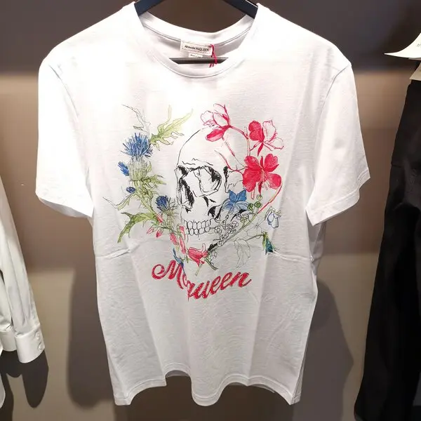 Alexander McQueen Deconstructed Floral Skull T-shirt