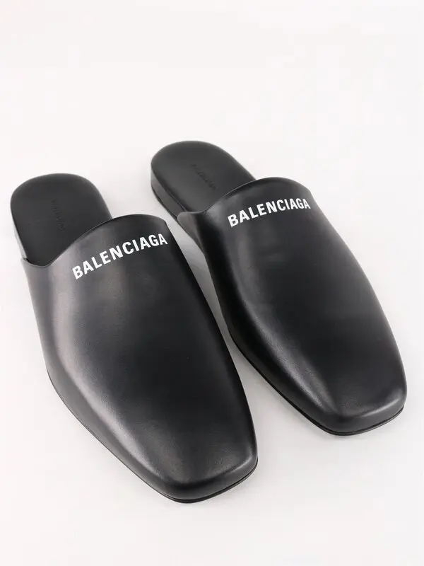 Balenciaga Logo Flat Mules