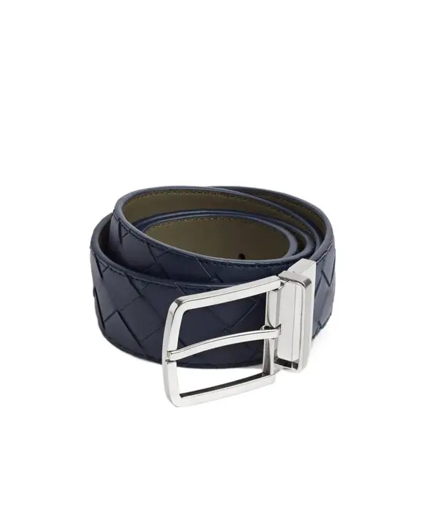 Bottega Veneta Intrecciato Buckle Belt - Abyss/cypress
