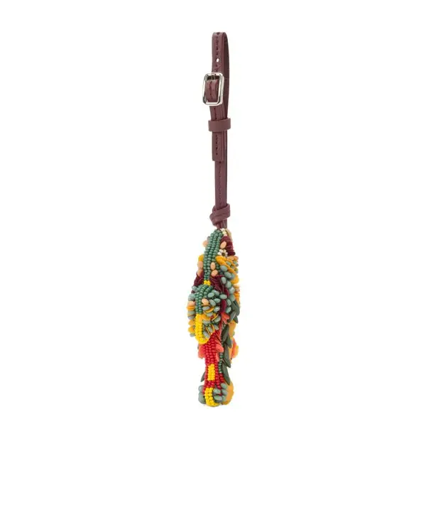 Loewe Fish-shaped Pendant Made Of Felt, Beads And Cowhide - Multicolor