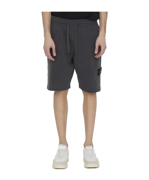Stone Island Logo Patch Drawstring Bermuda Shorts