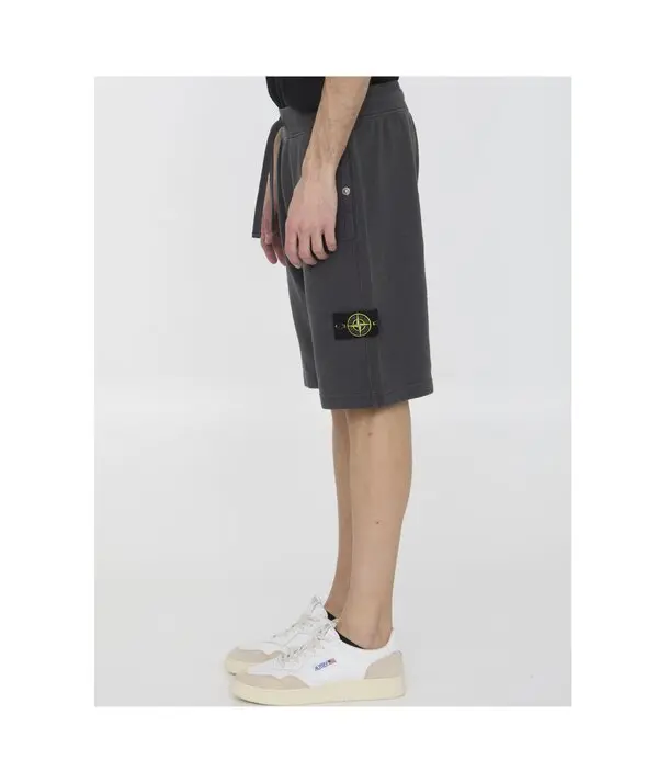Stone Island Logo Patch Drawstring Bermuda Shorts