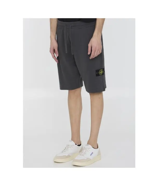 Stone Island Logo Patch Drawstring Bermuda Shorts