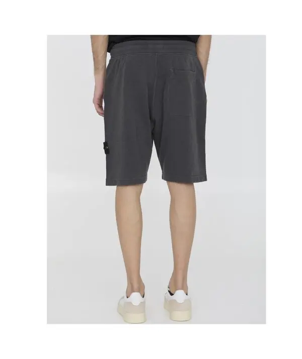 Stone Island Logo Patch Drawstring Bermuda Shorts