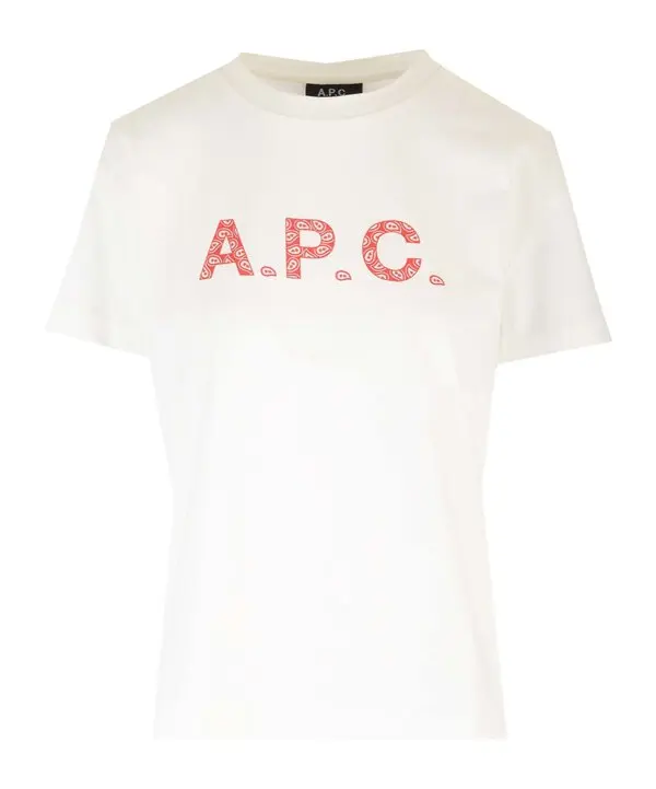 A.p.c. Logo Printed Crewneck T-shirt - White