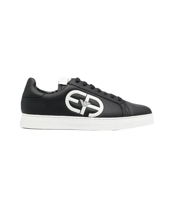 Emporio Armani Logo-motif Low-top Sneakers - Black