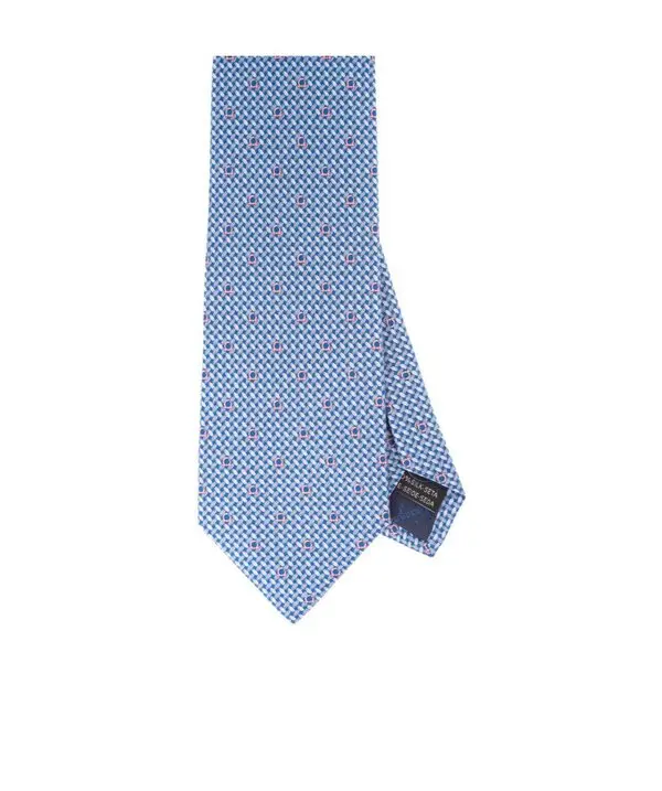 FERRAGAMO All Over Gancini Printed Tie - Blue