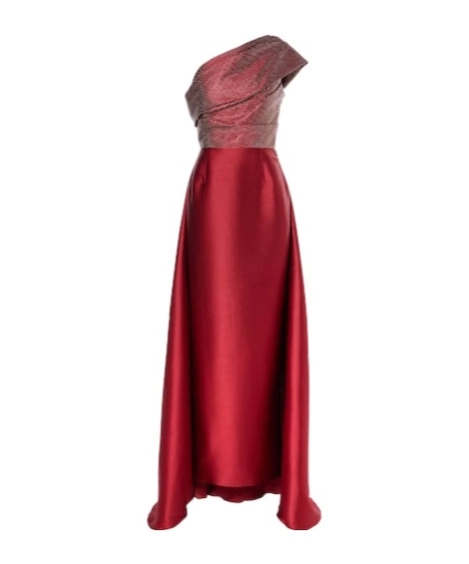 Solace Alba Embellished Draped Satin Gown