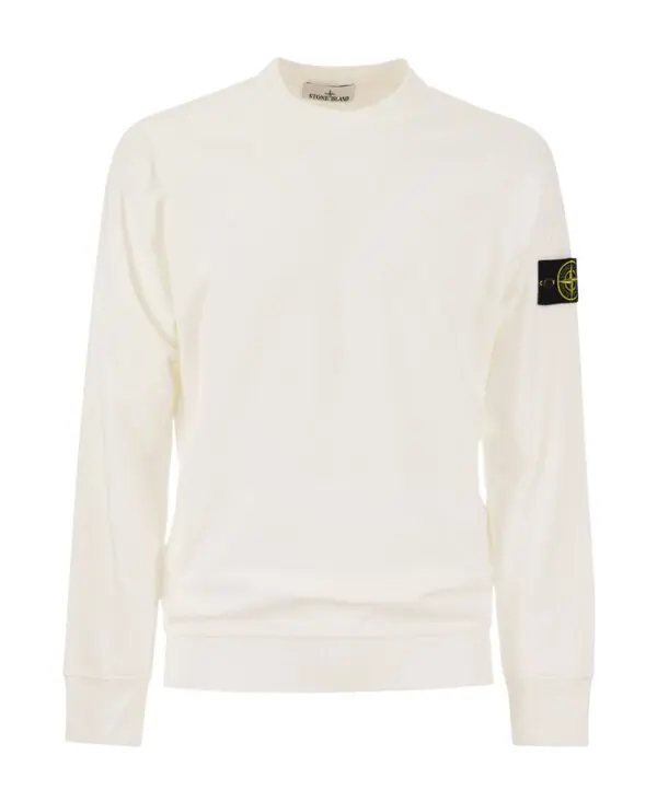Stone Island Logo Patch Crewneck Sweatshirt - White