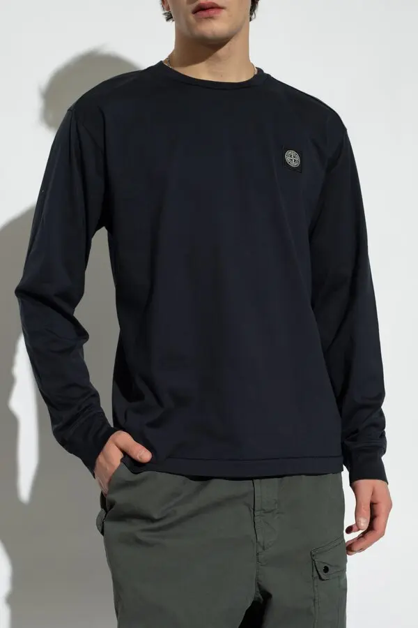 Stone Island Long-sleeved Logo Patch T-shirt