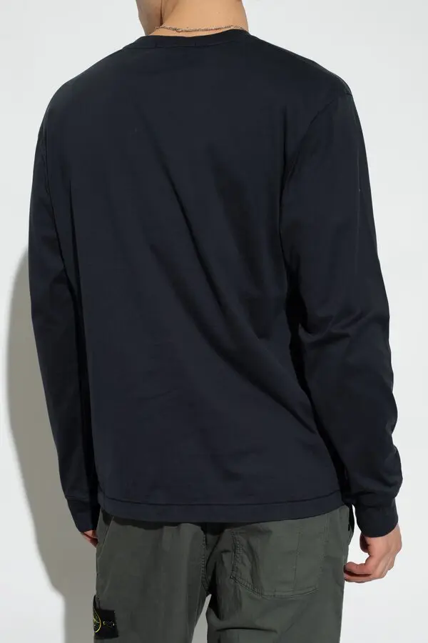 Stone Island Long-sleeved Logo Patch T-shirt