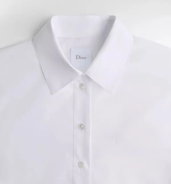 Dior Embroidered Cropped Shirt - White