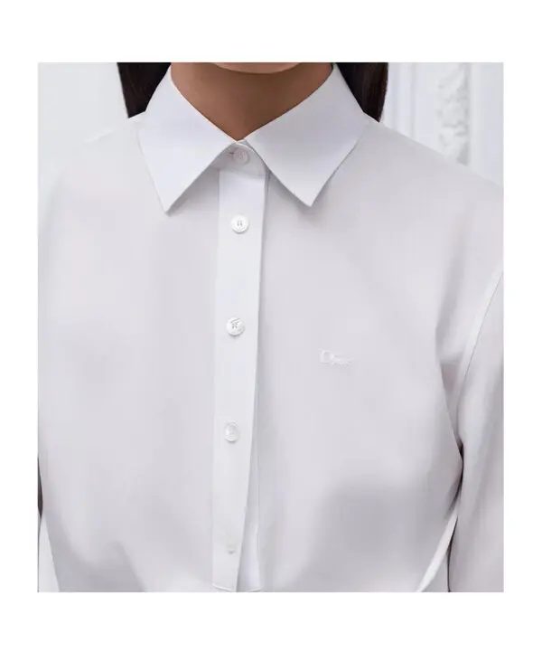 Dior Embroidered Cropped Shirt - White