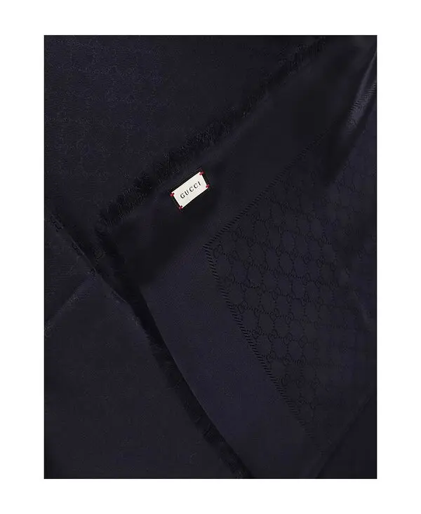 Gucci Silk Wool Gg Jacquard Shawl