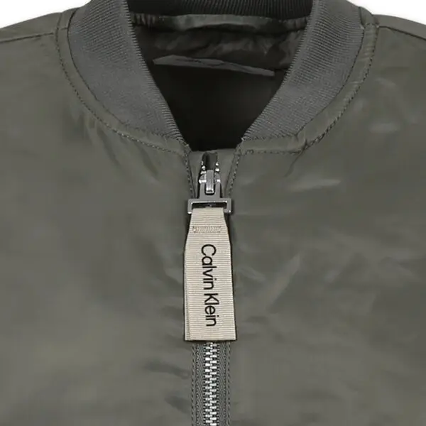 Calvin Klein Ribbed Collar Long Sleeve Zip-up Jacket