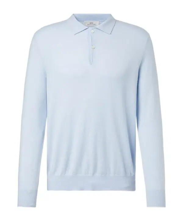 Arch4 Long-sleeved Knit Polo Shirt - Blue