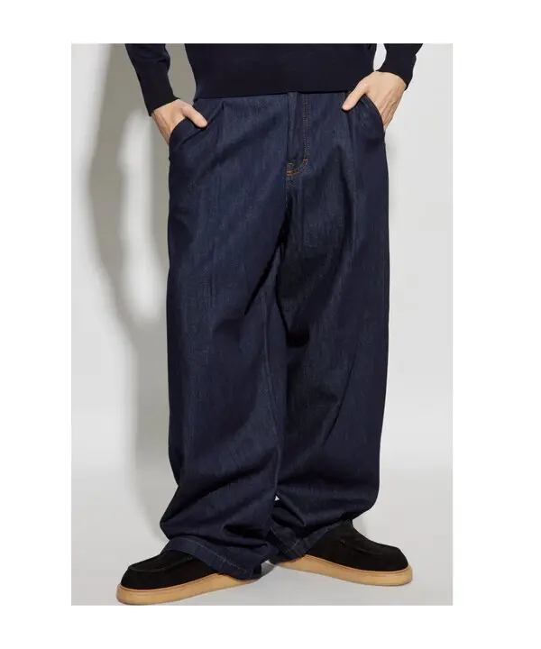 Dries Van Noten Wide Pleated Jeans