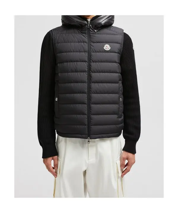Moncler Logo Patch Zip-up Padded Vest
