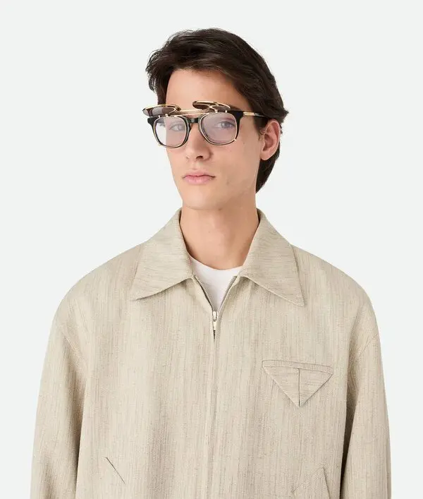 Bottega Veneta Classic Square Clip-on Sunglasses