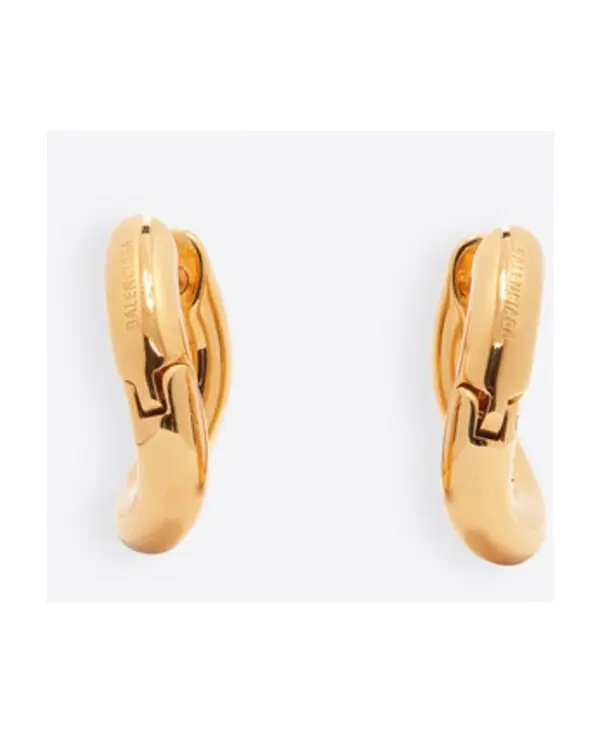 Balenciaga Logo Engraved Loop Earrings