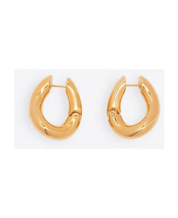 Balenciaga Logo Engraved Loop Earrings