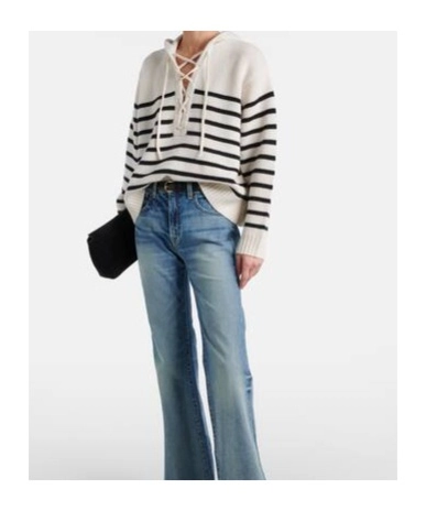 NILI LOTAN Striped Hooded Sweater