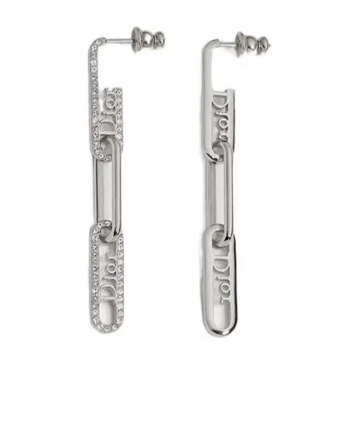 Dior Link Earrings - Gray