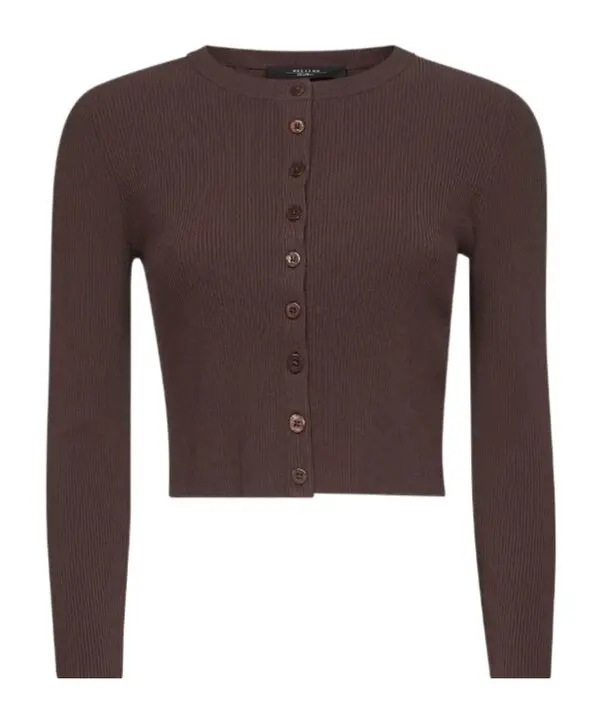 Max Mara Cropped Knitted Cardigan - Brown