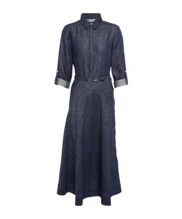 Gabriela Hearst Collared Long-sleeved Dress - Black