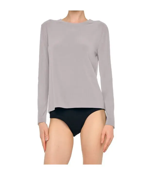 Norma Kamali Cropped Long Sleeve T - Grey