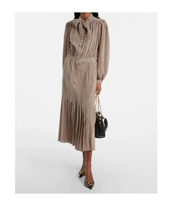 Valentino Garavani Striped Long Sleeve Dress