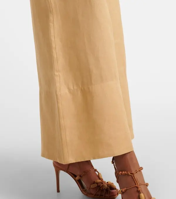 Farm Rio Floral-appliqué Linen Jumpsuit