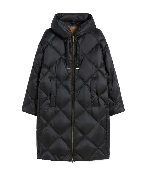 Max Mara Down Jacket In Iridescent Water-repellent Fabric - Black