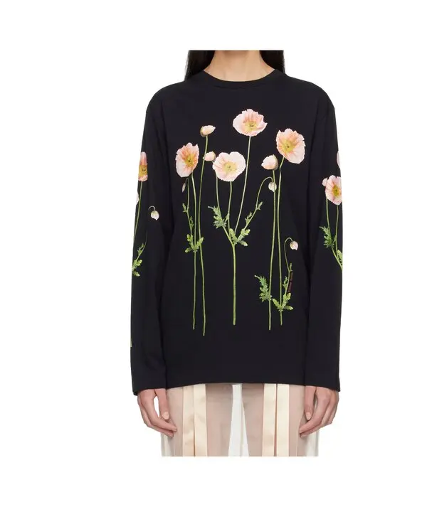 Simone Rocha Poppy Field-print Long Sleeve T-shirt