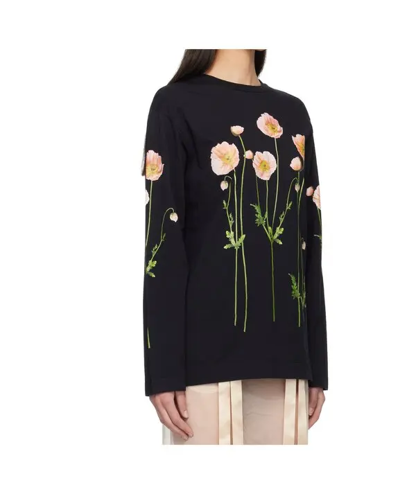 Simone Rocha Poppy Field-print Long Sleeve T-shirt