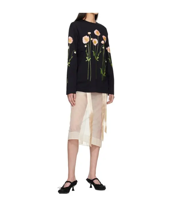 Simone Rocha Poppy Field-print Long Sleeve T-shirt