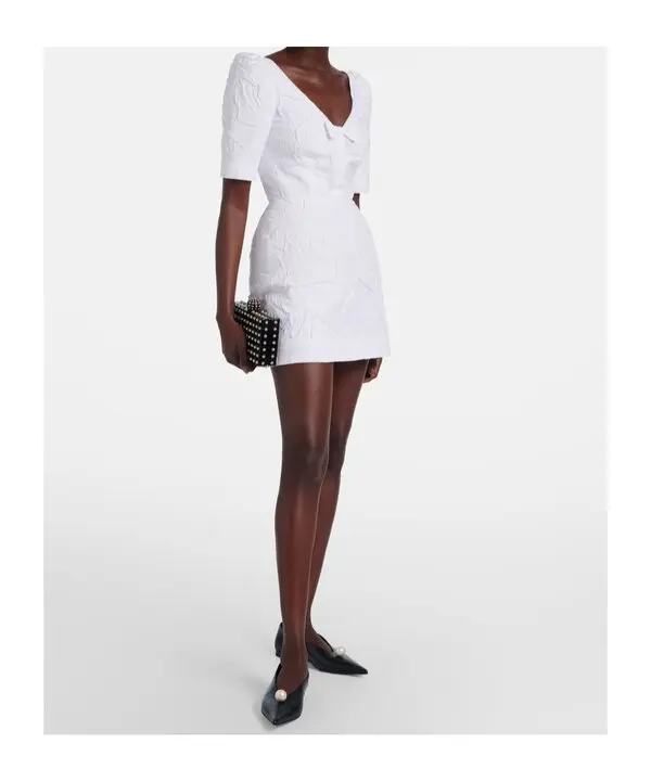 SHUSHU/TONG Bow Detail Cotton-blend Minidress