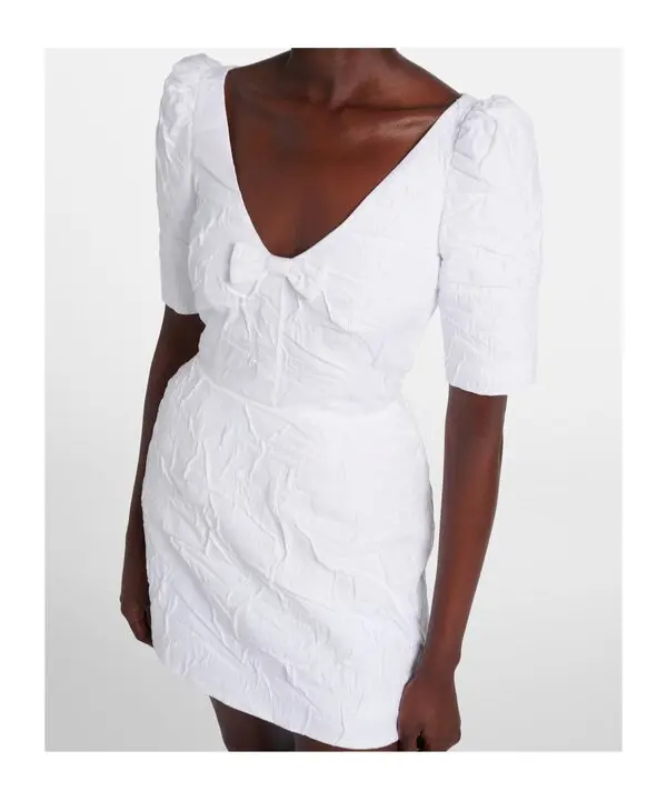 SHUSHU/TONG Bow Detail Cotton-blend Minidress