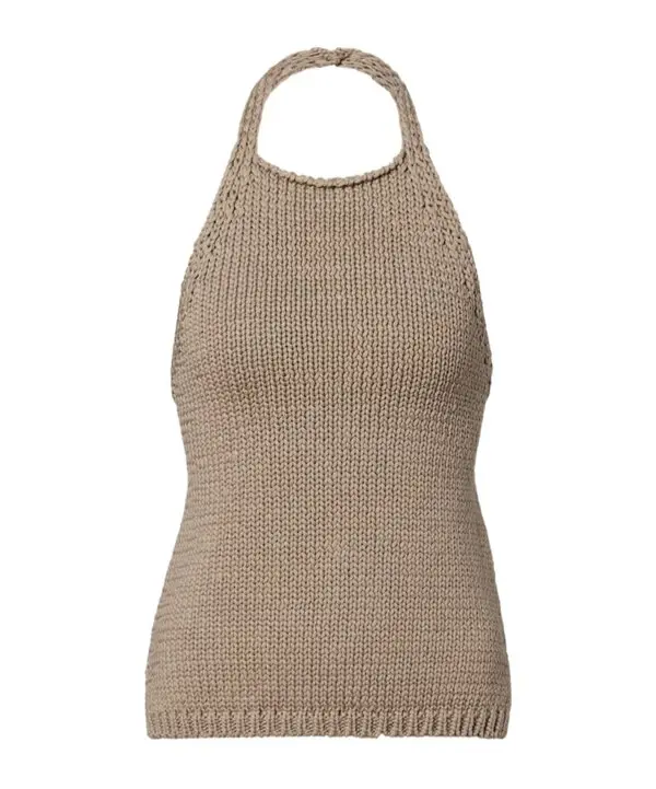 RÓHE Knitted Halterneck Cotton Top